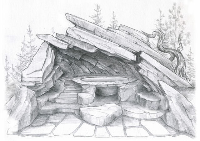 Landscaping with large Waterfall, Grotto, Gazebo