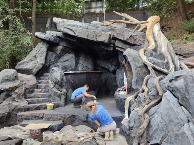 Landscaping with large Waterfall, Grotto, Gazebo