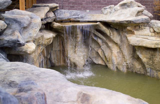 Artificial pond and architectural concrete waterfall — VII MIRACULA